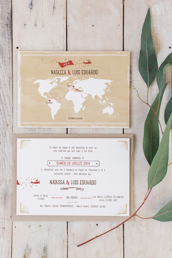 Προσκλητηριο γαμου με θεμα το ταξιδι - Love4Weddings